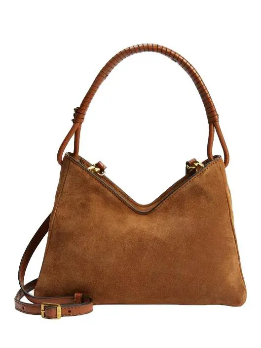 Staud Valerie Suede Shoulder Bag - Tan