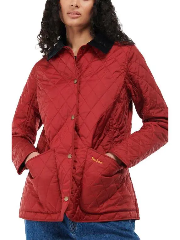 Barbour Annandale Diamond-quilted Jacket - Black Cherry