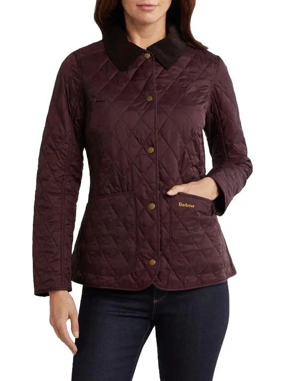 Barbour Annandale Diamond-quilted Jacket - Black Cherry