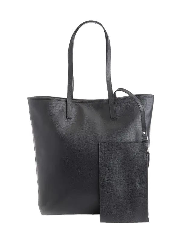 ROYCE NEW YORK Personalized Leather Tall Tote And Wristlet - Black- Deboss