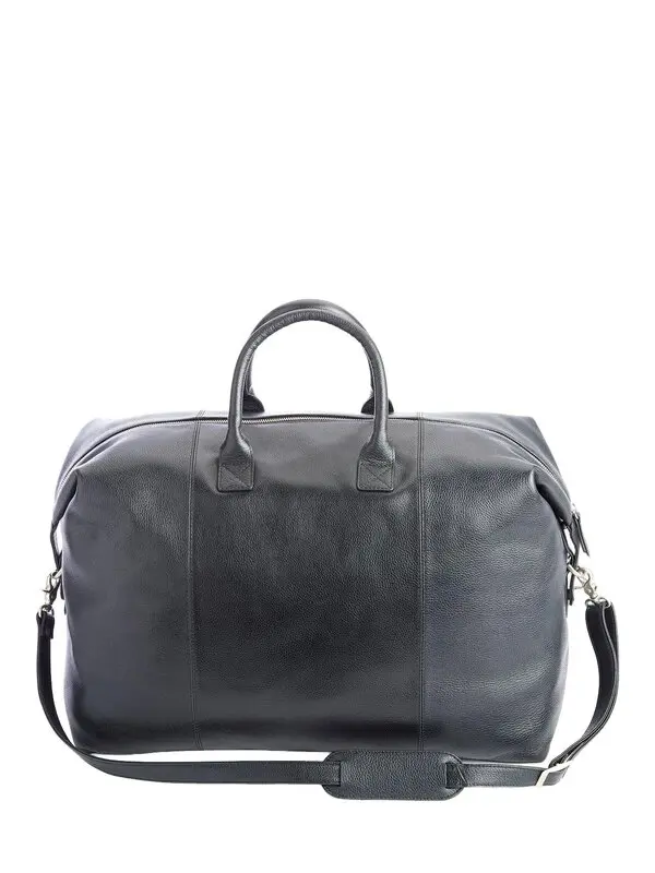 ROYCE NEW YORK Leather Duffle Bag - Black- Deboss