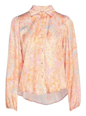 TOY G. Floral Print Satin Shirt - Orange