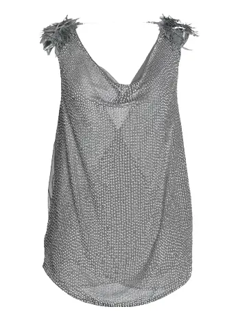 TRUSSARDI Embellished Top - Grey