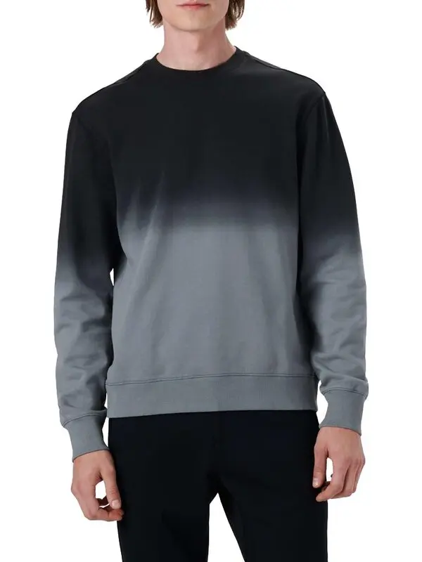 Bugatchi Dip-dye Long Sleeve Cotton Sweatshirt - Cement