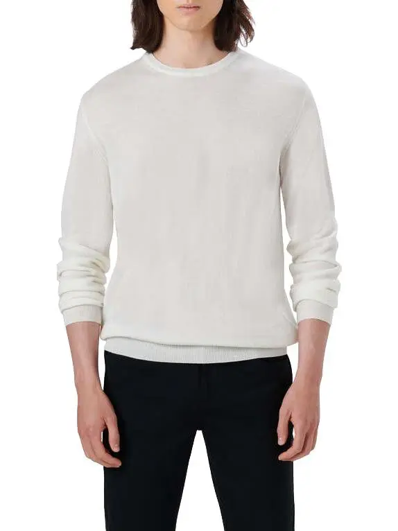Bugatchi Merino Wool Crewneck Sweater - Chalk
