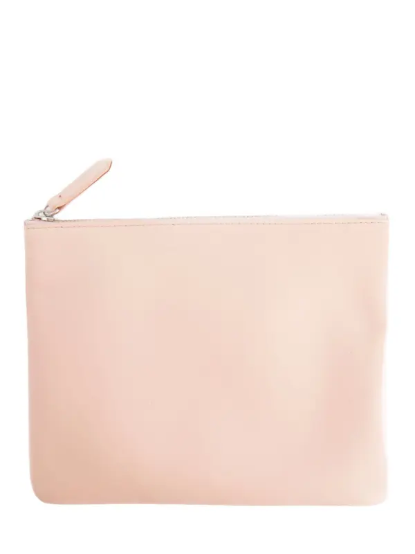 ROYCE NEW YORK Personalized Leather Travel Pouch - Light Pink- Silver Foil
