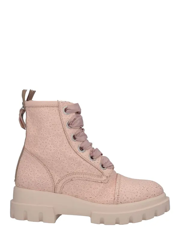 Agl Leather Lace-up Ankle Boots - Light Pink