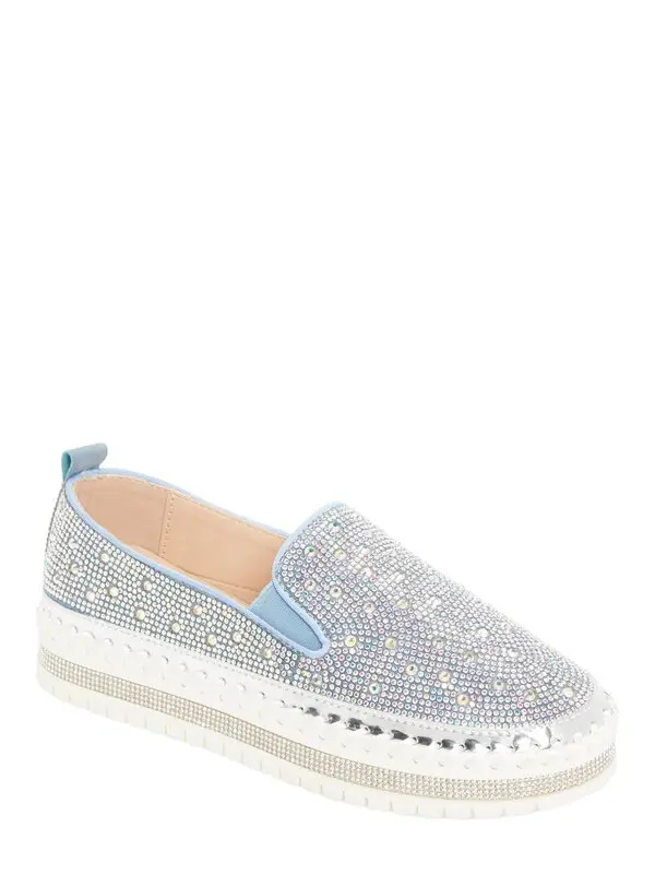 AZALEA WANG Rhinestone Sneakers - Denim