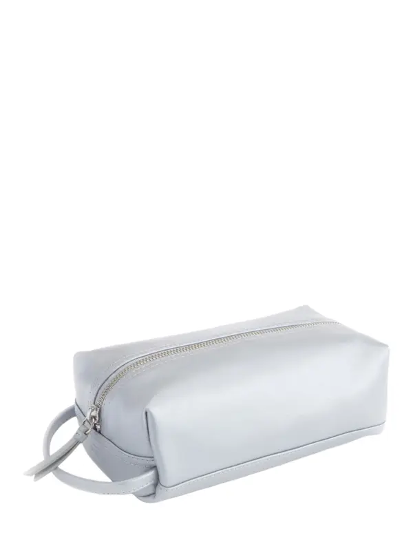 ROYCE NEW YORK Personalized Leather Toiletry Bag - Silvereboss