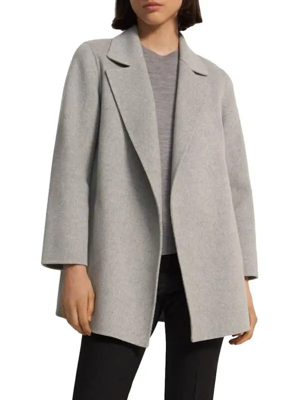Theory Clairene Wool & Cashmere Jacket - Melange Grey - Qd0