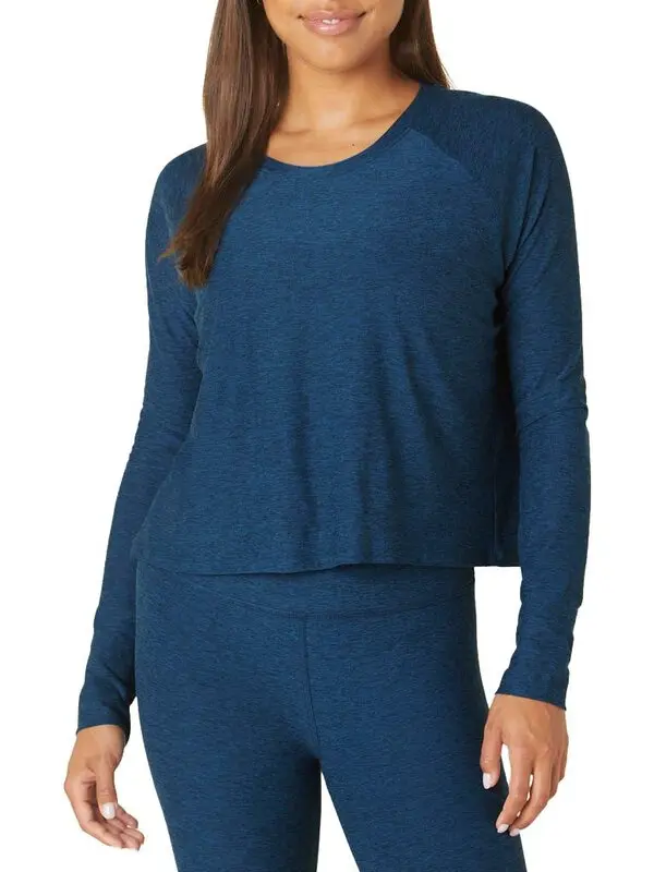 Beyond Yoga Featherweight Long Sleeve T-shirt - Celestial Blue Heath