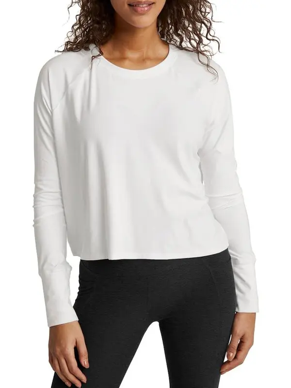 Beyond Yoga Featherweight Long Sleeve T-shirt - Cloud White