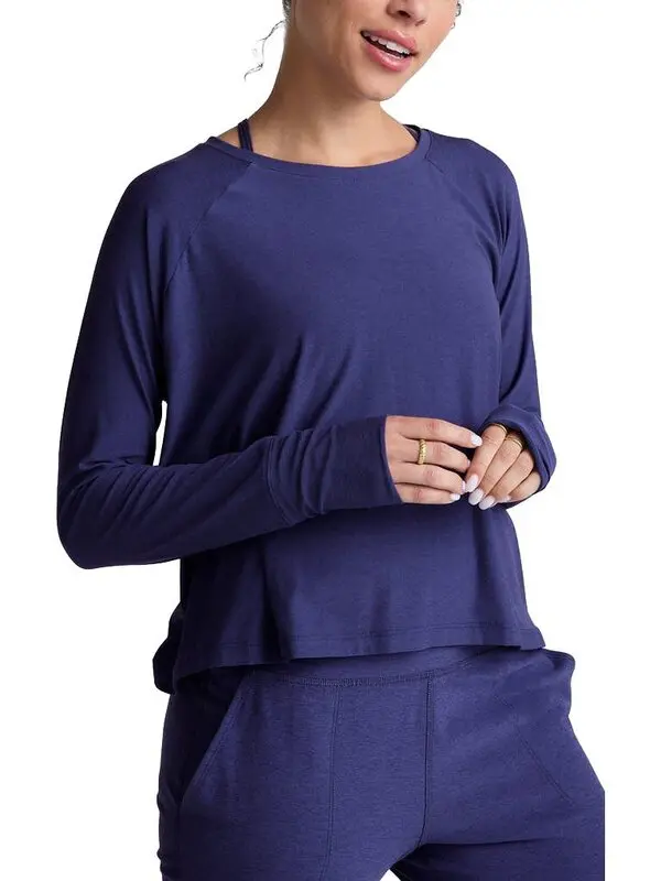 Beyond Yoga Featherweight Long Sleeve T-shirt - Eternal Blue Heather