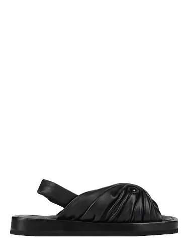 STRATEGIA Leather Slingback Sandals - Black