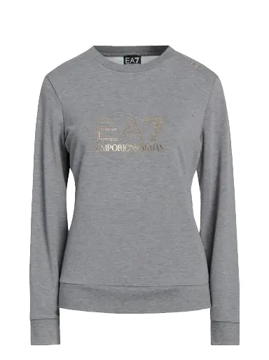 EA7 Metallic Appliquéd French Terry Sweatshirt - Grey