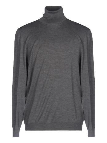 DRUMOHR Turtleneck Light Super 140s Wool Knit - Grey