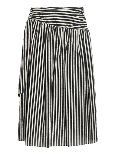 Pinko Striped Midi Skirt - Black