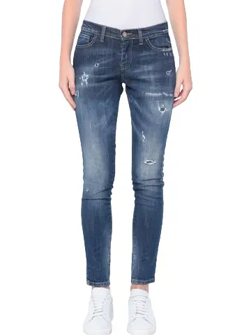 FRANKIE MORELLO Straight-leg Jeans With Distressed Details - Blue