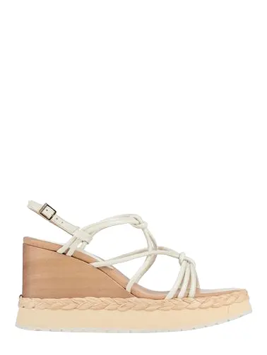 PALOMA BARCELO Leather Wedge Sandals - White
