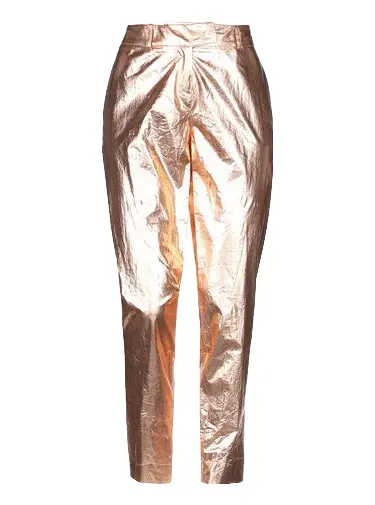 MANILA GRACE Tapered Metallic Pants - Orange