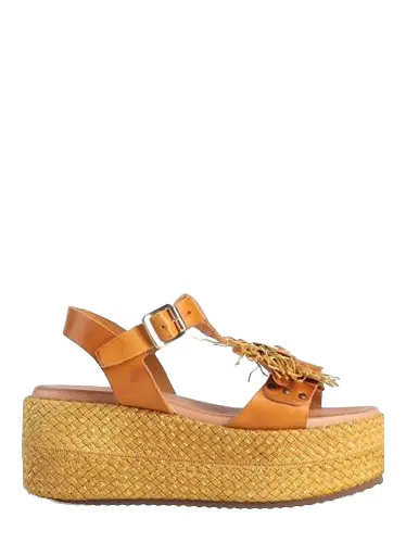 CAFÈNOIR Leather Espadrilles - Yellow
