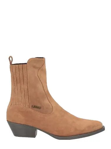 LIU •JO Suede Cowboy Ankle Boots - Beige