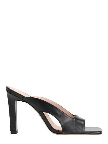 8 BY YOOX Satin Square Toe High-heel Sandals - Black
