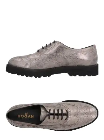 Hogan Lace-up Leather Oxford Shoes - Grey