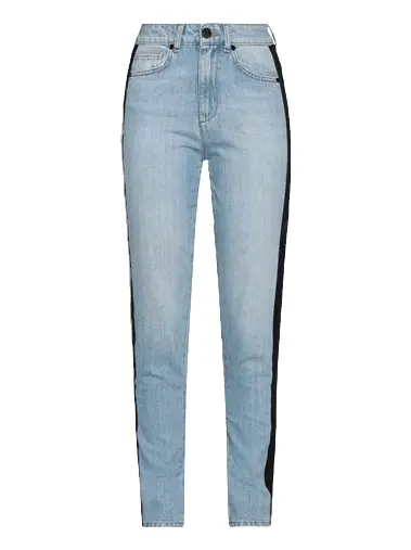 GAËLLE PARIS High-waisted Jeans With Side Seam Stripes - Blue