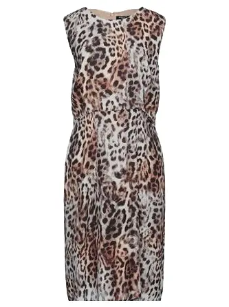 MARCIANO Leopard Print Midi Dress - Brown