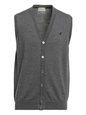 BROOKSFIELD Cardigan Virgin Wool Vest - Grey