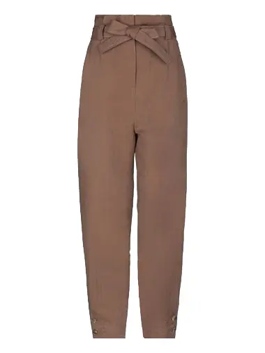 Alberta Ferretti Tapered Linen-silk Blend Pants - Brown