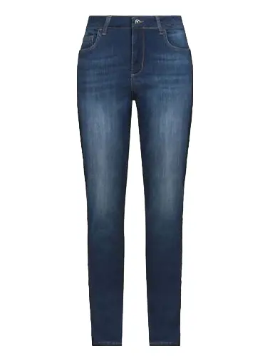 LIU •JO Skinny Jeans With Leather Trims - Blue