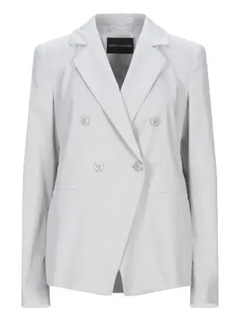 Emporio Armani Light Cotton And Elastane Blazer - Grey