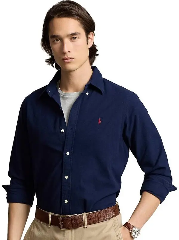 Ralph Lauren Classic Fit Brushed Flannel Shirt - Newport Navy
