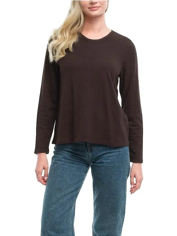 WILT CLOTHING Long Sleeve Crewneck Tee - Chocolate Torte
