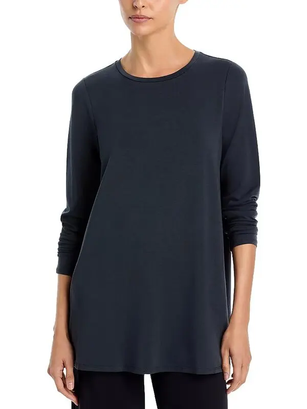 Eileen Fisher Crewneck Tunic Tee - Graphite