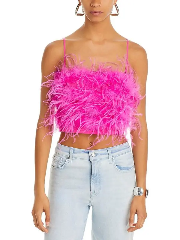 LUCY PARIS Feather Top - Fuschia