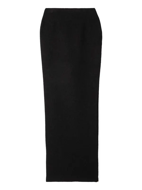 Alessandra Rich Wool-blend Bouclé Maxi Skirt - Black