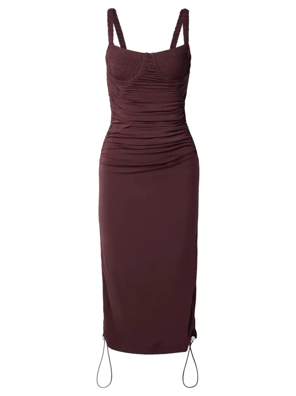 DION LEE Doric Gathered Stretch-jersey Midi Dress - Burgundy