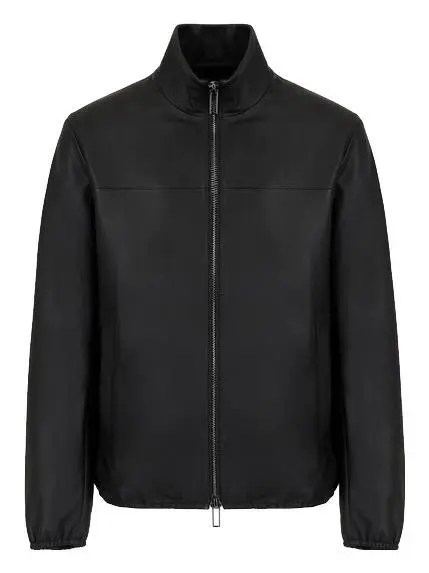 Emporio Armani Semi-aniline Nappa Lambskin Blouson - Black