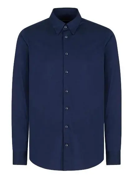 Giorgio Armani Icon Slim-fit, Cotton Jersey Shirt - Navy