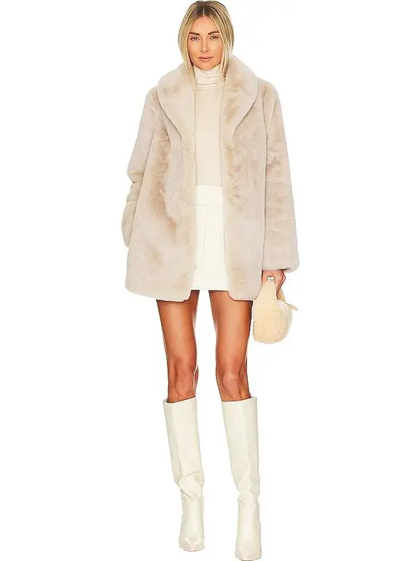 Majorelle Tatiana Faux Fur Coat - Oatmilk