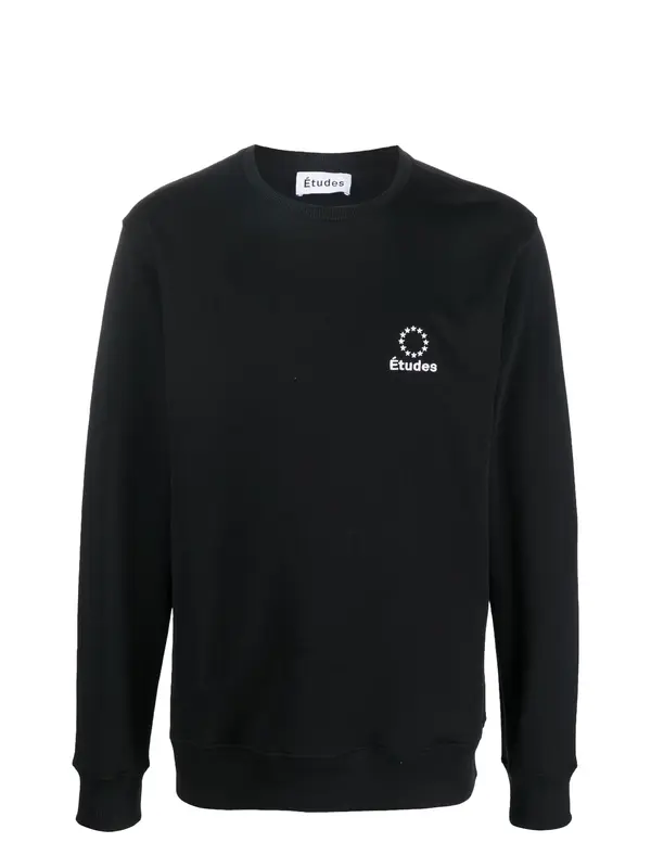 Études Studio Embroidered-logo Organic Cotton Sweatshirt - Black