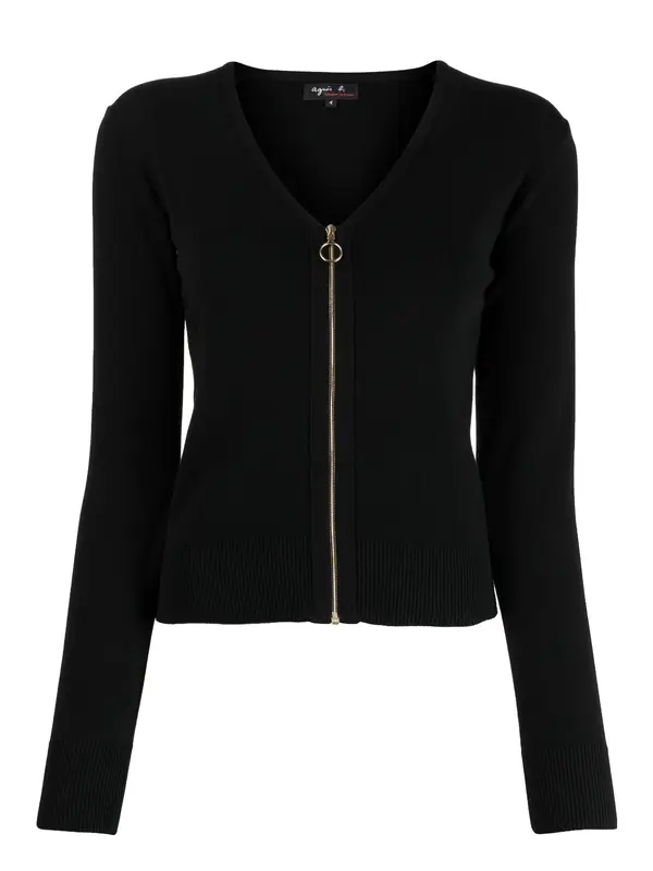 AGNÈS B. Diane Zipped Cardigan - Black