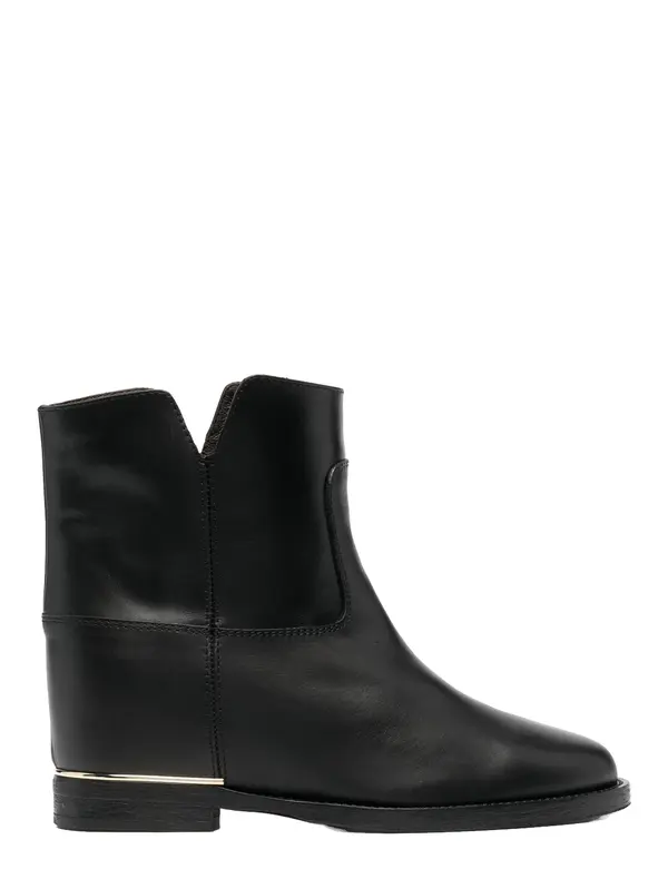VIA ROMA 15 Side Slit Ankle Boots - Black