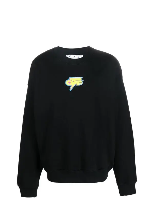 Off-White Arrows Print Crew Neck Sweatshirt - Black
