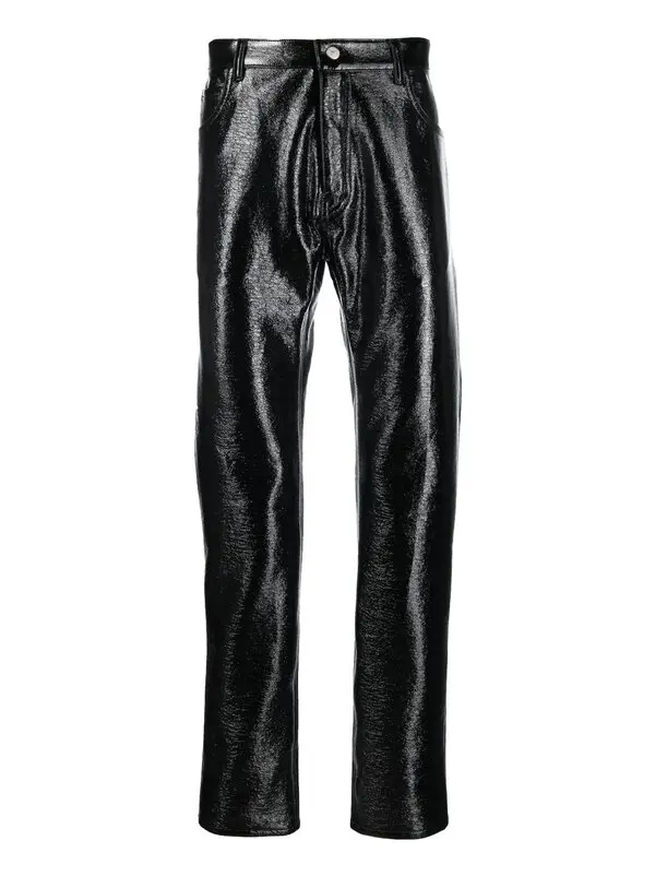 COURREGES Vinyl Straight-leg Trousers - Black