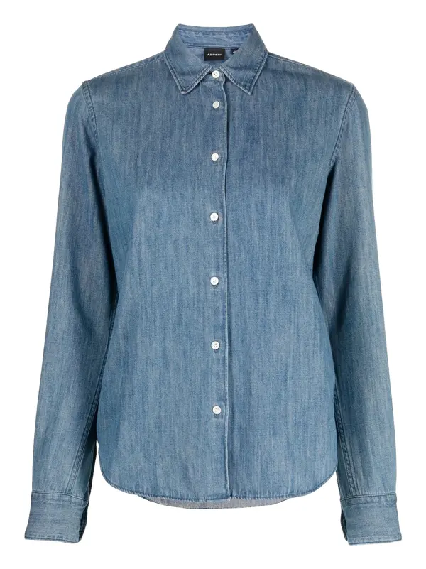 Aspesi Fitted Denim Shirt - Blue