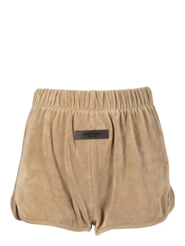 Fear Of God Velvet Effect Logo Tag Shorts - Brown